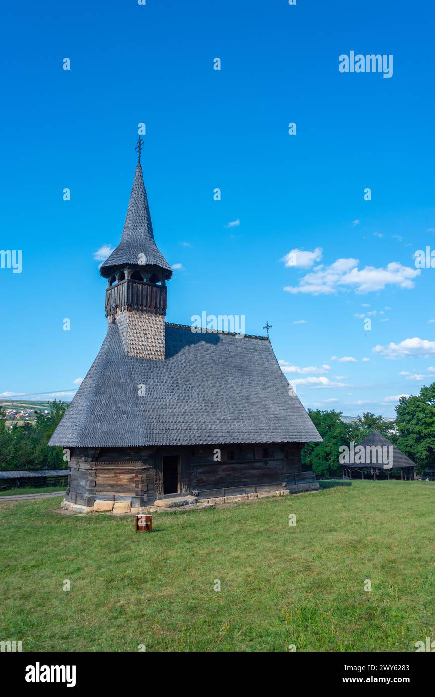 Wooden church in Ethnographic Park Romulus Vuia at Cluj-Napoca, Romania ...