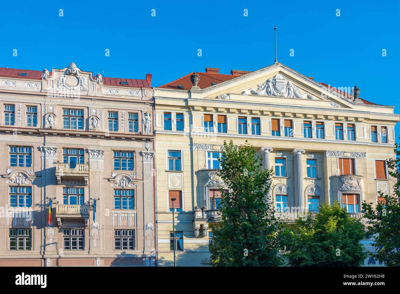 Historical houses in Romanian town Cluj-Napoca Stock Photo - Alamy