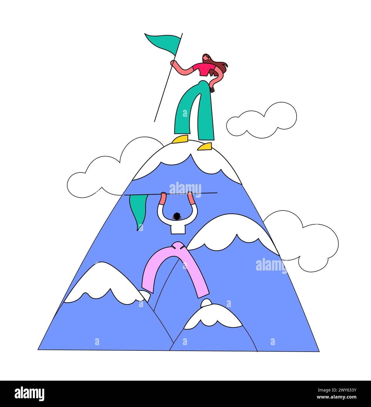 People climbing the mountain vector Stock Vector Image & Art - Alamy