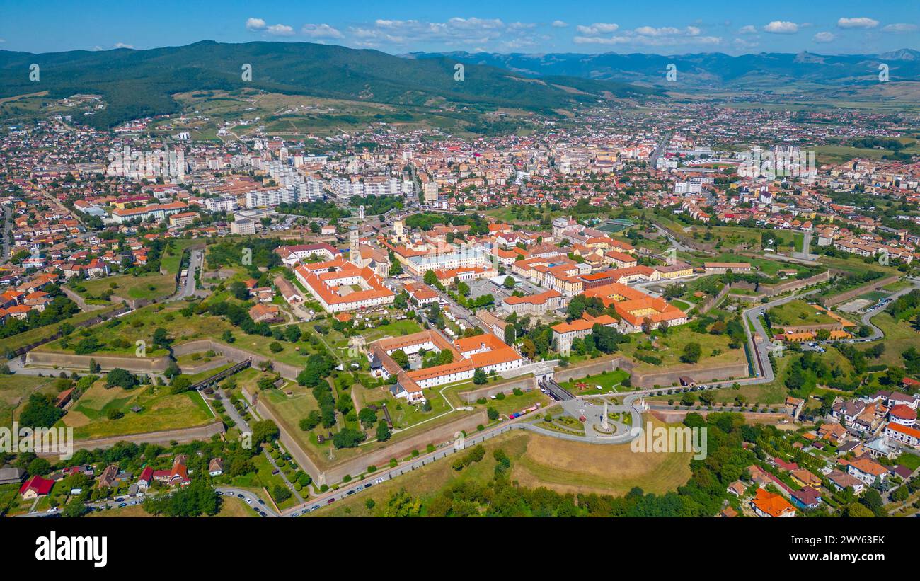 Panorama view of Romanian town Alba Iulia Stock Photo - Alamy