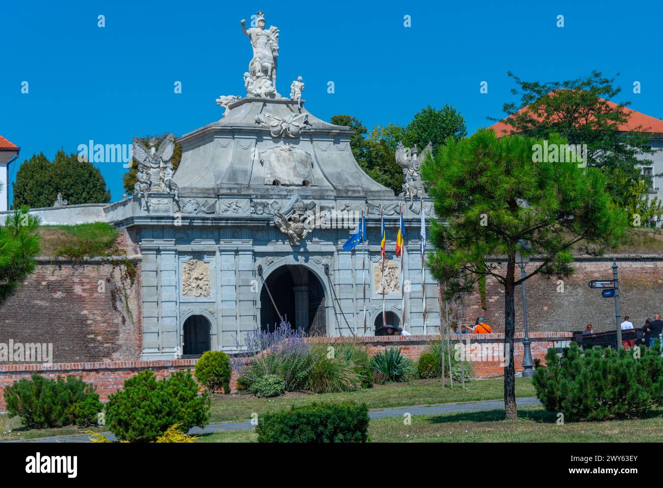 Gate leading to Alba Iulia fortress in Romania Stock Photo - Alamy