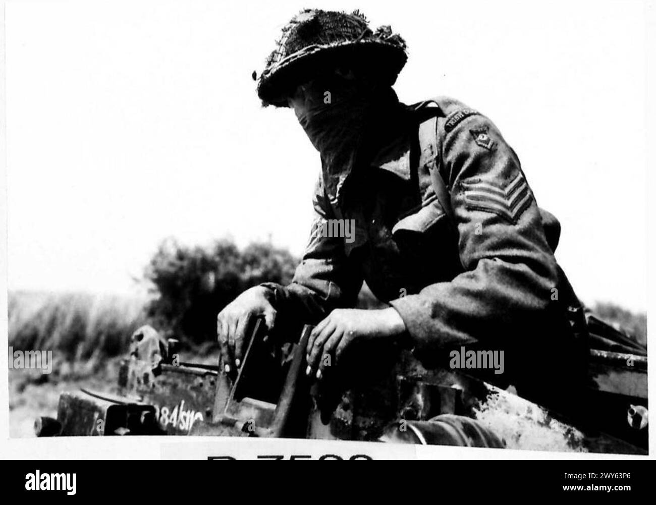 BRITISH ARMOUR CROSSES THE LINE - Guardsmen are seen wearing eye ...