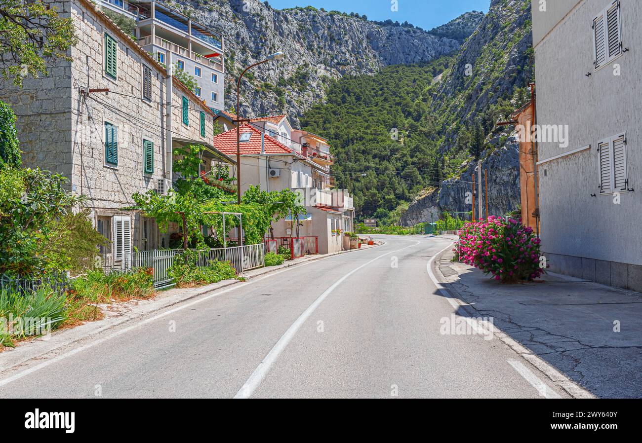 Asphalt road in the city of Omis. Croatia Stock Photo - Alamy