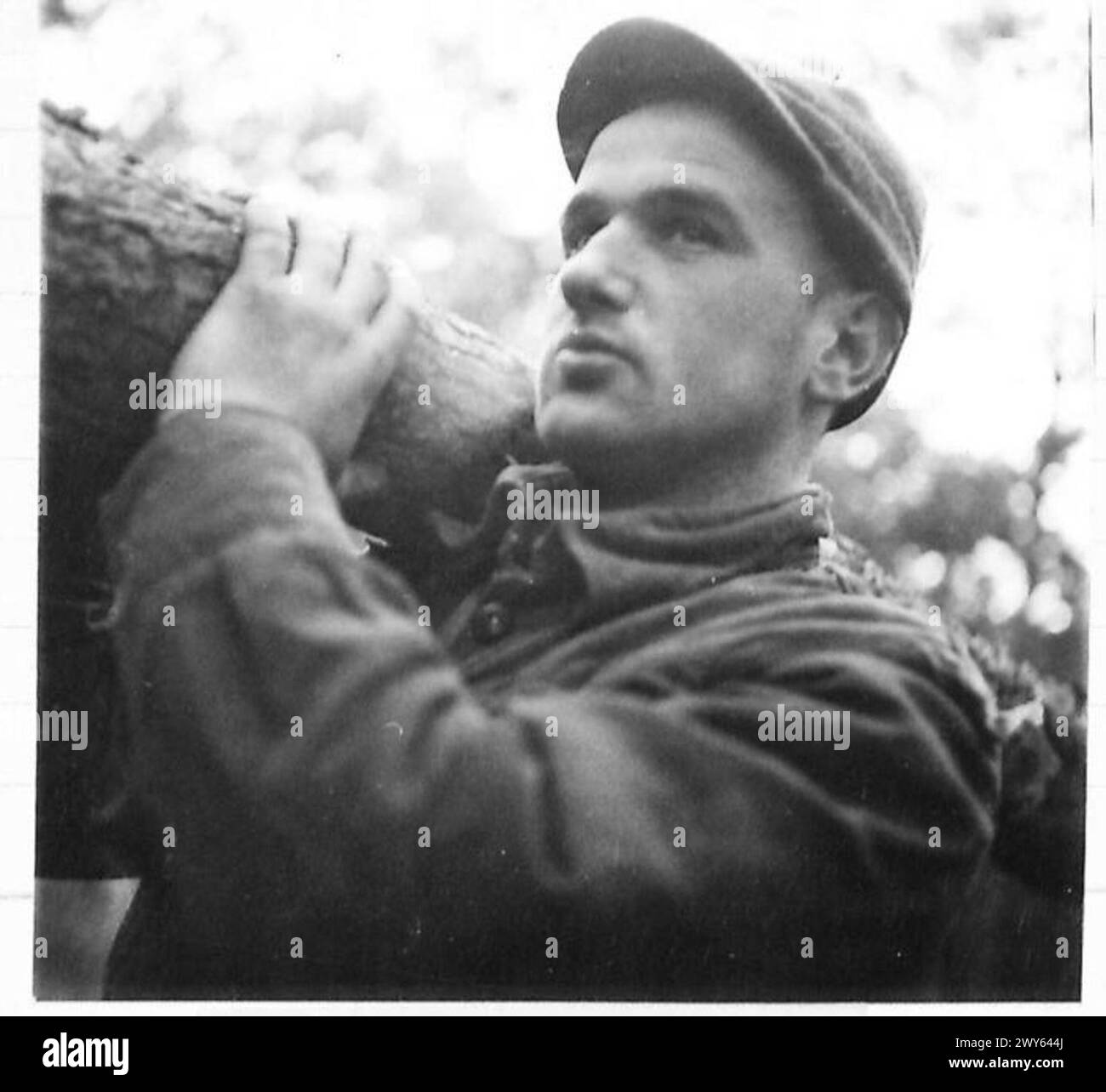 TYPES OF LUMBERJACKS WORKING WITH THE FORESTRY CORPS - Pte Beaulieu, C ...