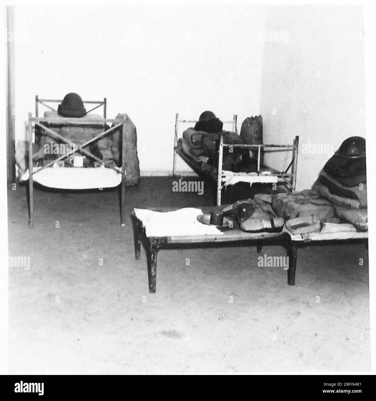 A WEHRMACHT BARRACKS AND HOSPITAL IN GERMANY - View of a room in the ...