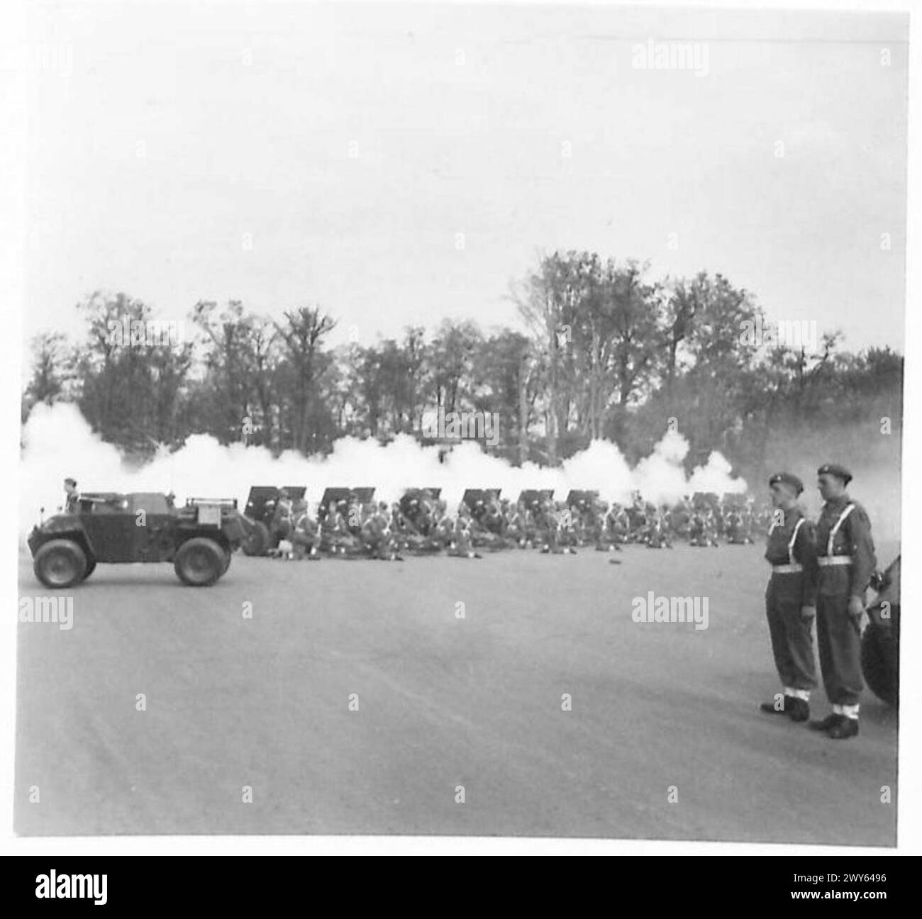 BRITISH VICTORY PARADE IN BERLIN - A salute by 25-pounder guns of 3rd ...