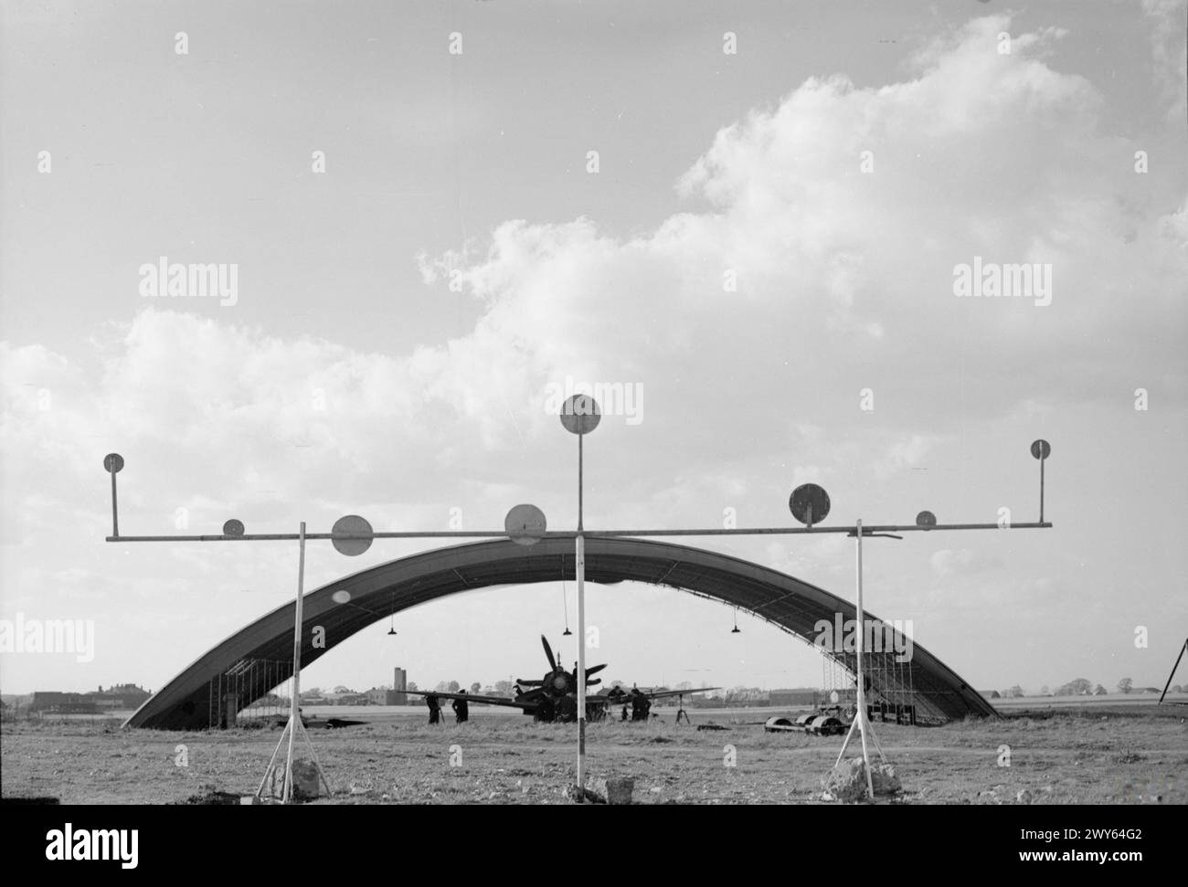 At Biggin Hill, Kent, a gun harmonisation board is used to align the ...