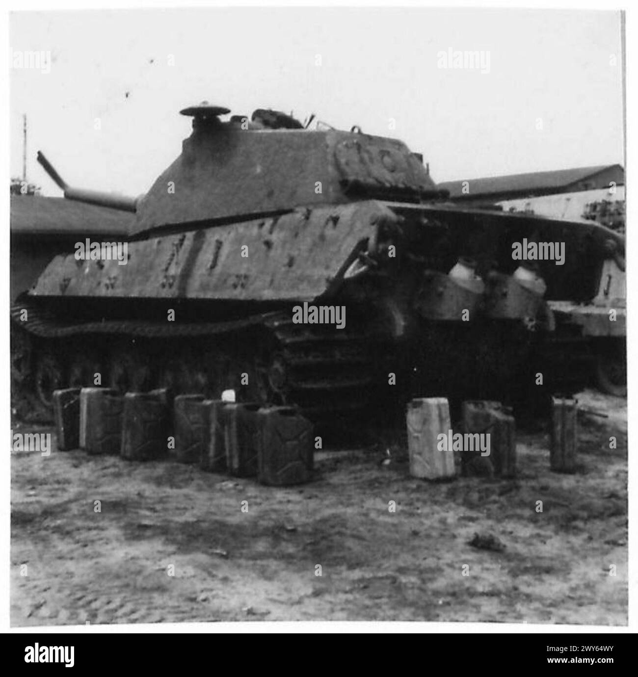 A Royal Tiger tank is displayed at the Panzer Experimental Station near ...