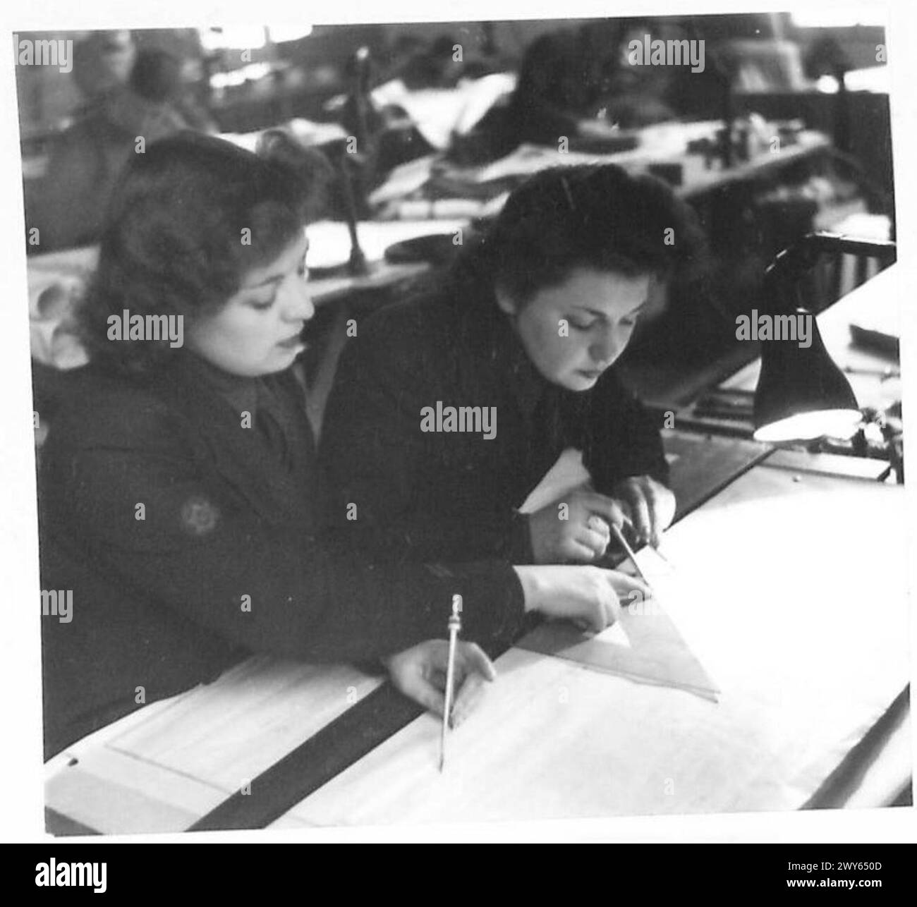 SERVICE GIRLS OF S.H.A.E.F. - WRNS chart correcting at SHAEF. Picture ...