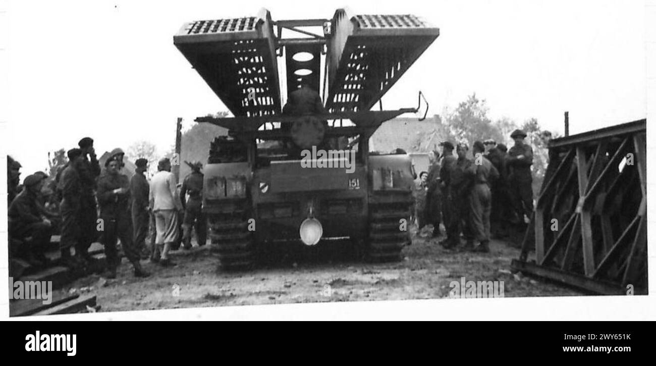 12 CORPS ATTACK. - Churchill tank lays its bridge over the river in ...