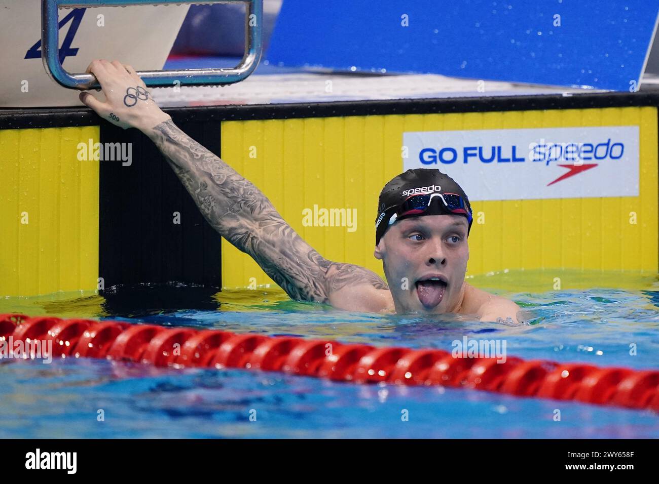 Matthew Richards in action during the Men's 100m Freestyle Heats on day ...