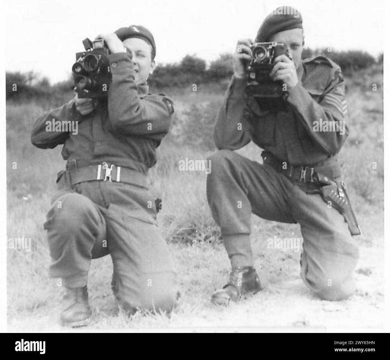 ARMY FILM UNIT CAMERAMEN IN B.L.A. - Sergeant Jones[left] and Sergeant ...