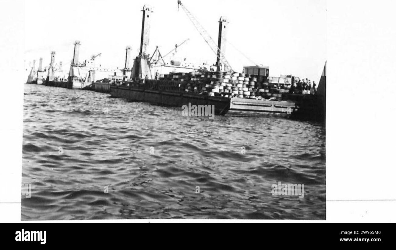 PHOTOGRAPHS OF PREFABRICATED PORT, ETC. - Loading "Rhino" barge from ...