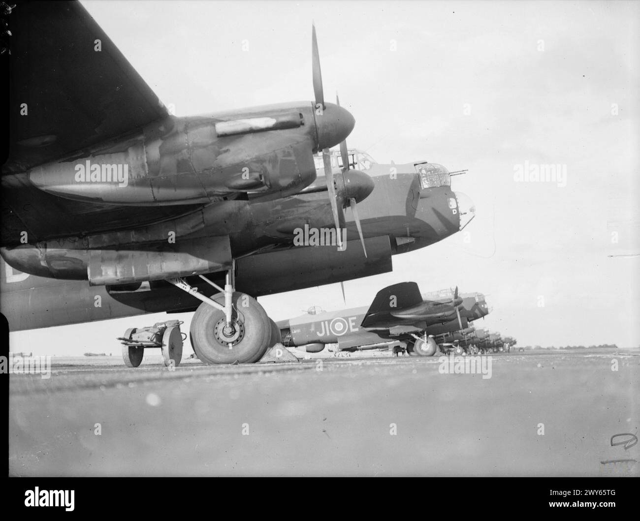 ROYAL AIR FORCE BOMBER COMMAND, 1942-1945. - Avro Lancasters of No. 514 Squadron RAF, lined up ...