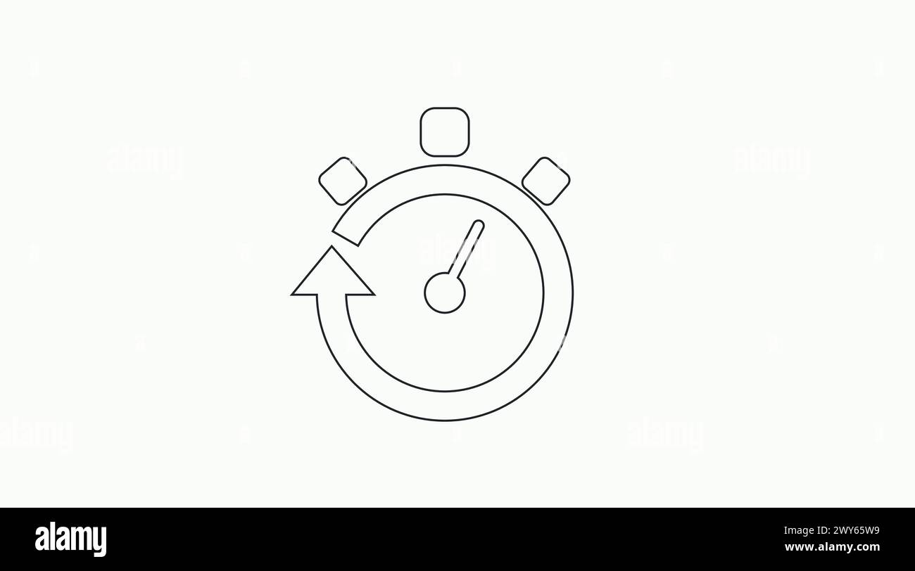 Stopwatch Icon. Vector isolated editable black and white illustration ...