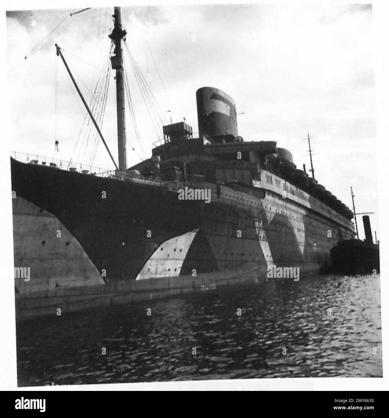 THE "EUROPA" - Views of the ship in dock. , British Army, 21st Army ...