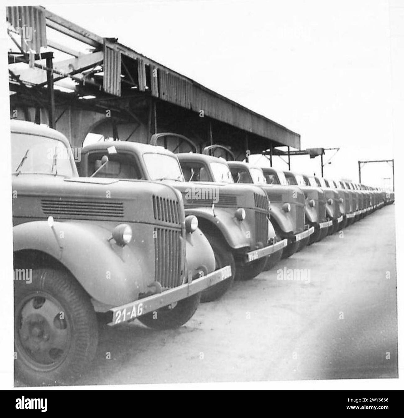 Vehicles are parked at the Ford factory in Cologne, awaiting collection ...