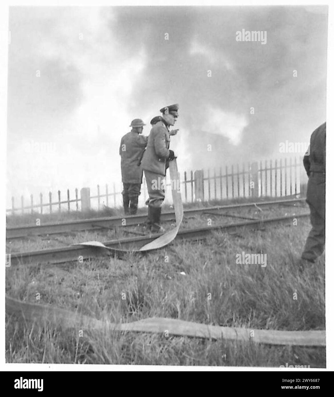 ARMY FIRE SERVICE IN ACTION AT LUBECK - More scenes showing men of Army ...