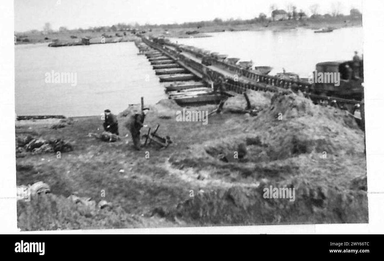 The bridge over the Rhine is photographed from the west bank ...