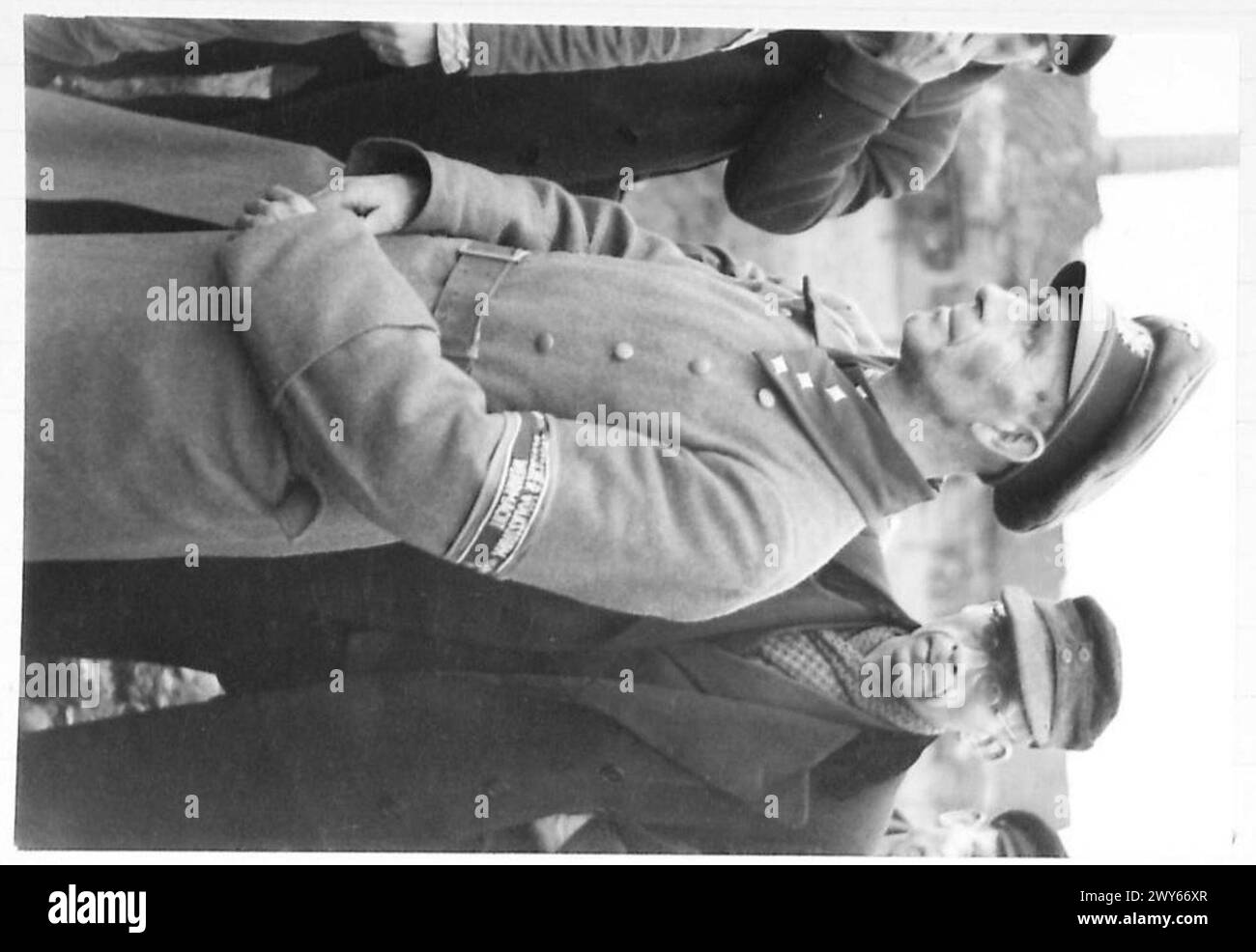 IN BOCHOLT - A Regiment sergeant major of the VOLKSTURM showing his ...