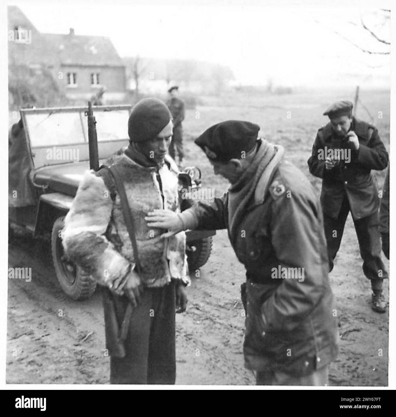 The Commander-in-Chief inspects a fur jacket captured from the enemy ...