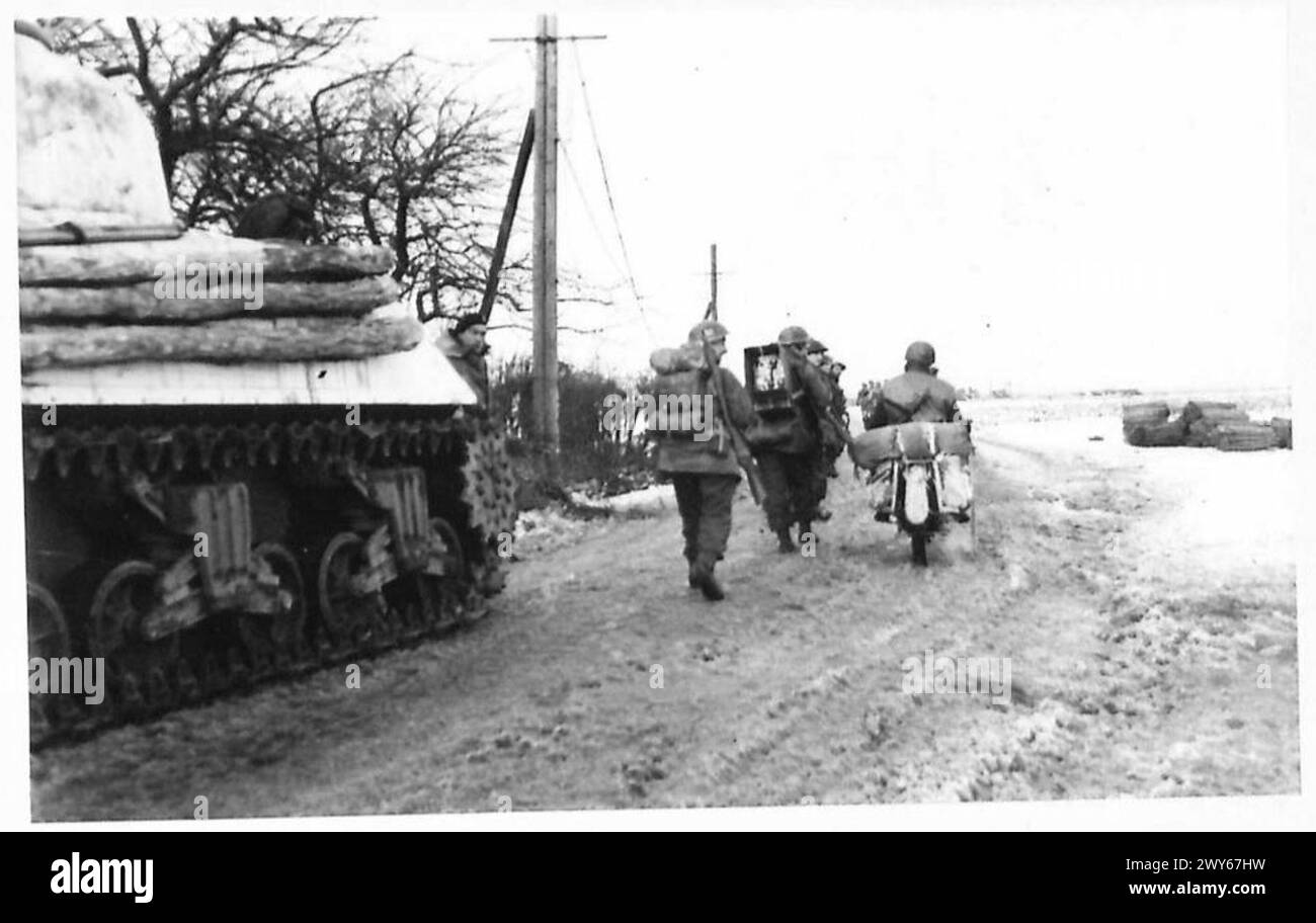 12 CORPS ADVANCE - Troops of the 6th Cameronians, 52nd Div advance ...
