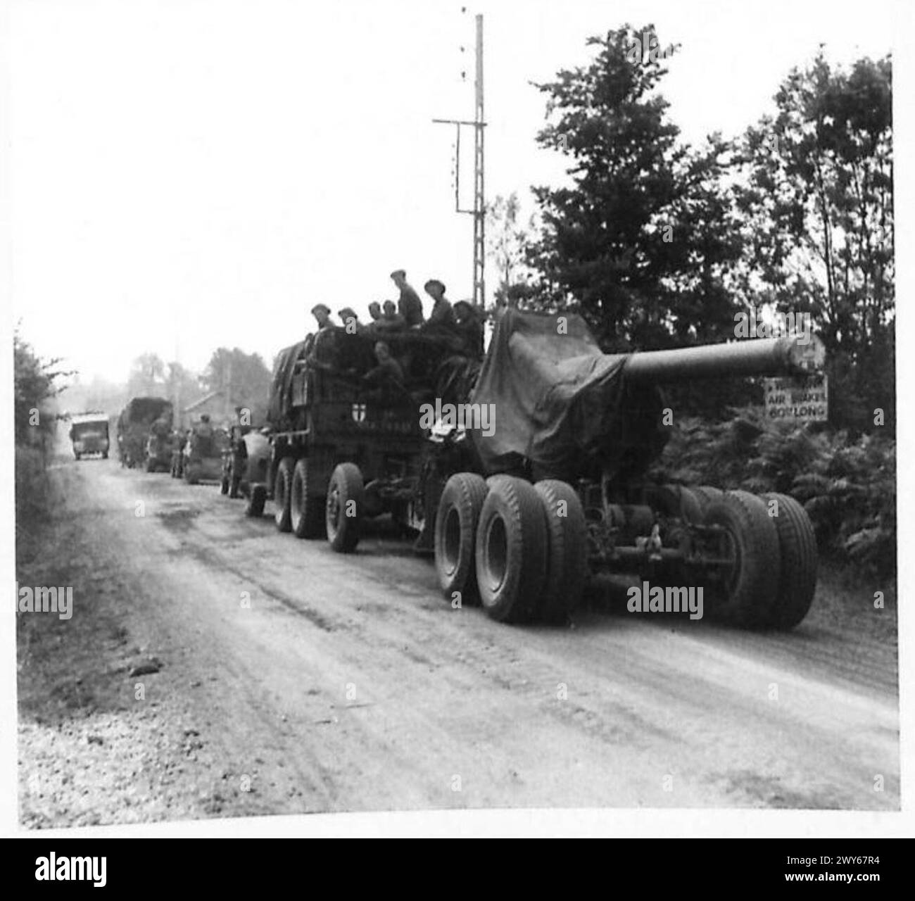 THE ATTACK SOUTH OF CAEN - A 155mm gun moving forward in the line of ...
