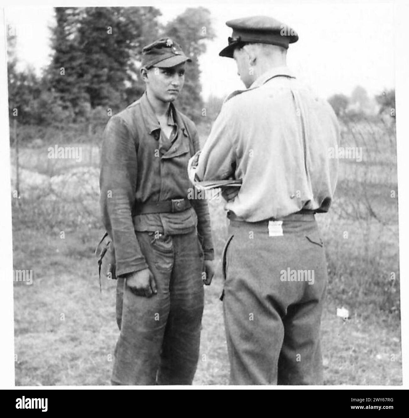 A German prisoner of war is interrogated by a British Intelligence ...