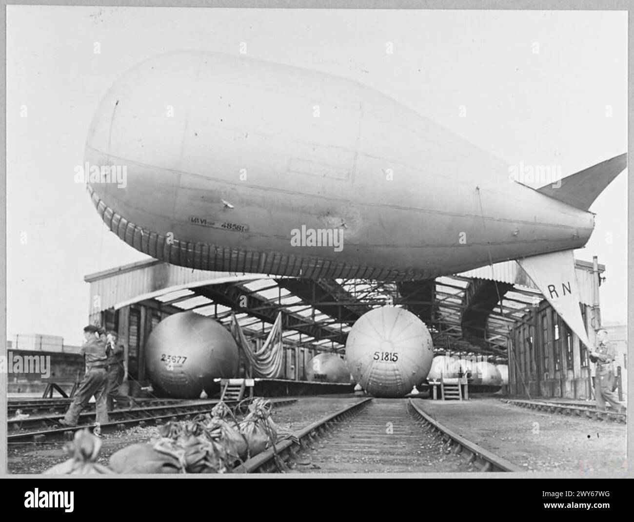 INFLATION SHEDS AT A NAVAL BALLOON DEPOT - These inflation sheds house ...