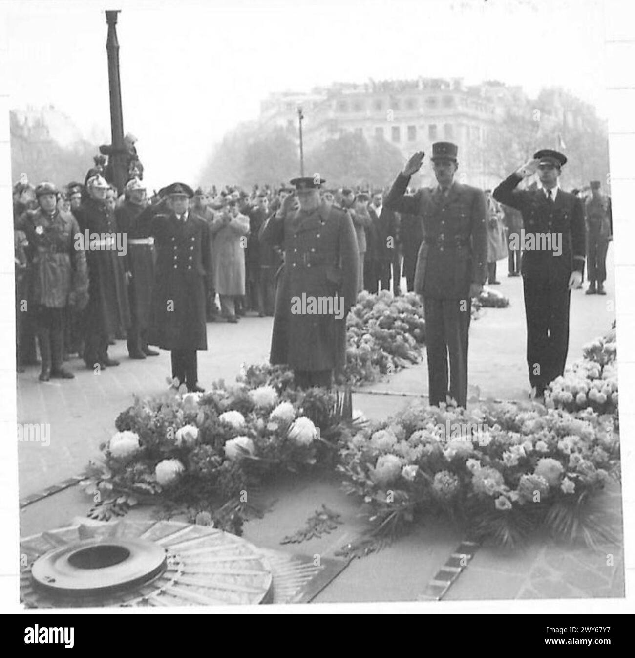 MR. CHURCHILL AT FRENCH ARMISTICE DAY PARADE - At the Arc de Triomphe ...