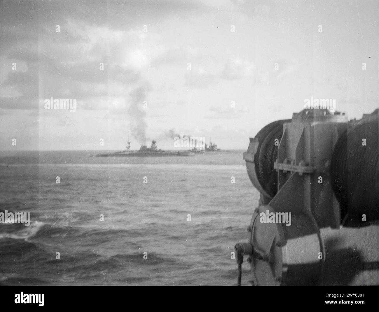 HMS Barham lists to port after being torpedoed by German submarine U ...
