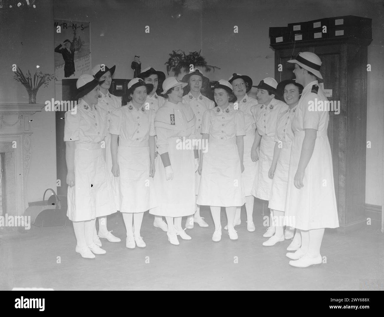 WRENS EN ROUTE FOR SINGAPORE. 1941. HRH THE DUCHESS OF KENT, COMMANDANT ...