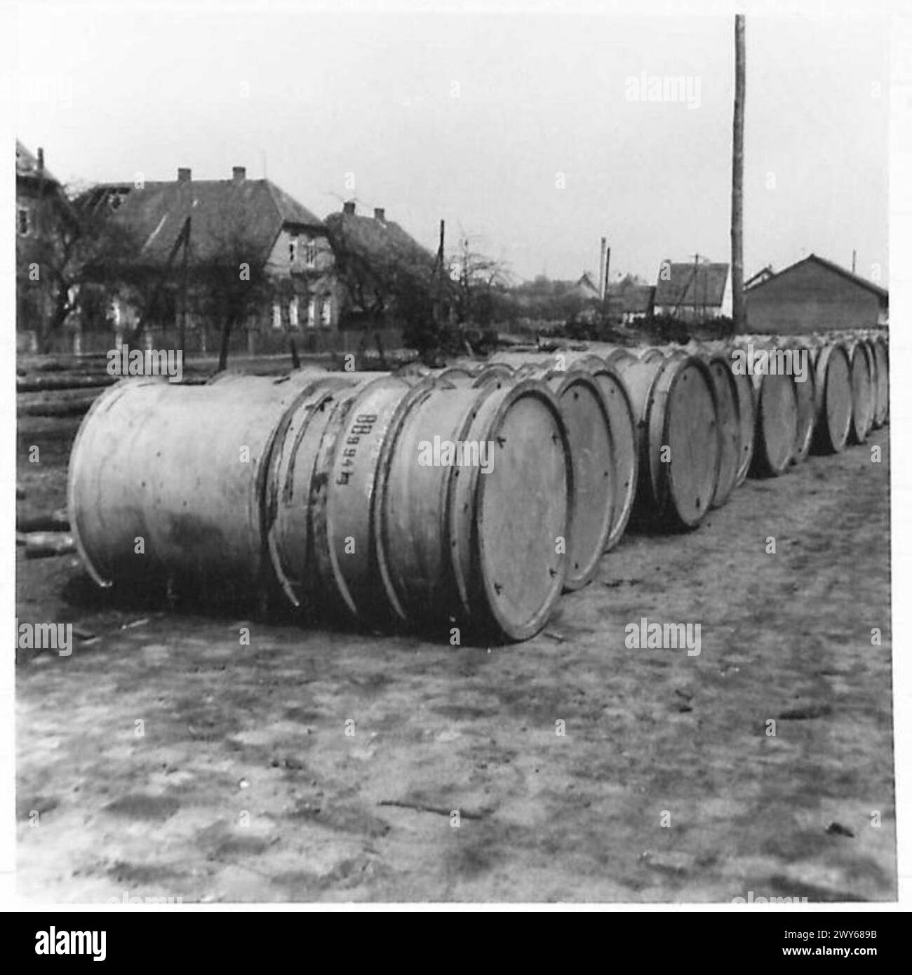 THE BRITISH ARMY IN NORTH-WEST EUROPE 1944-1946 - Fuel drums, each one ...