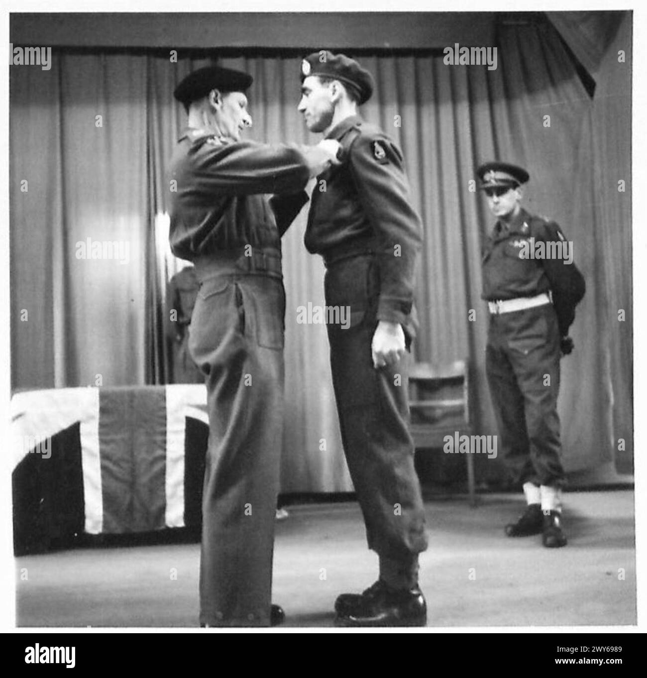 Sergeant Skiffer of 1 RB is awarded the Military Medal by Field Marshal ...