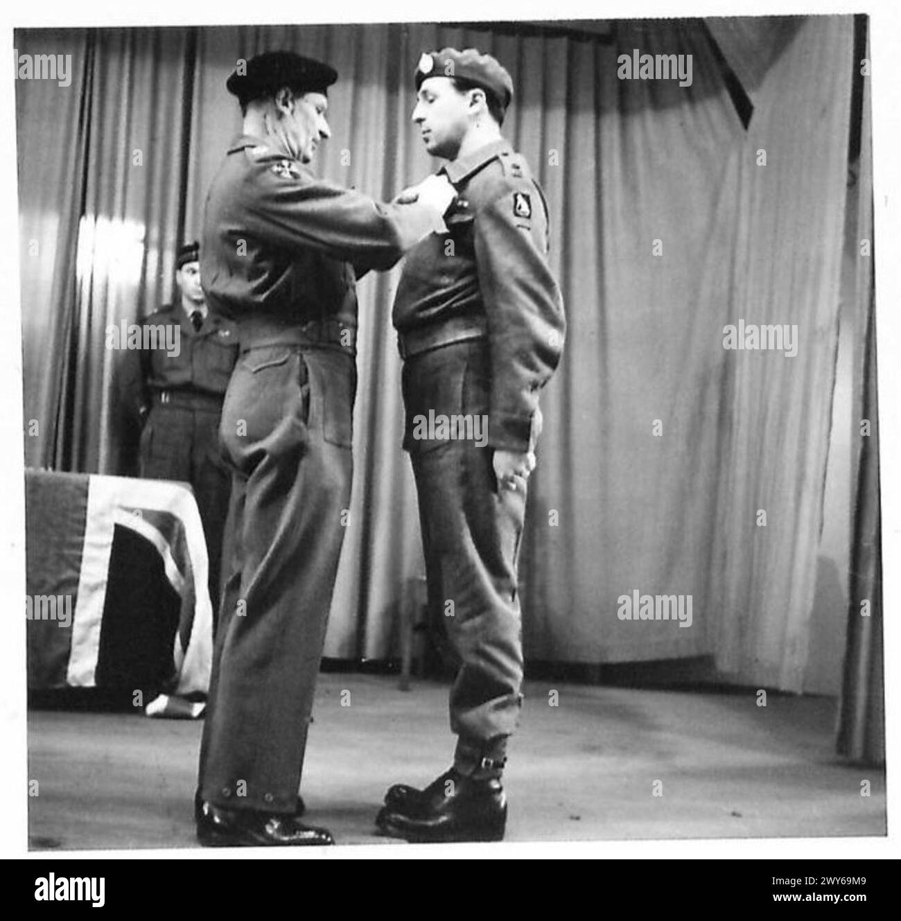 INVESTITURE BY FIELD MARSHAL MONTGOMERY - Major Luke 1 RB receives the ...