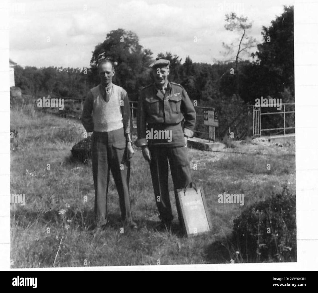 Field Marshal Montgomery inspects his troops moving north, accompanied ...