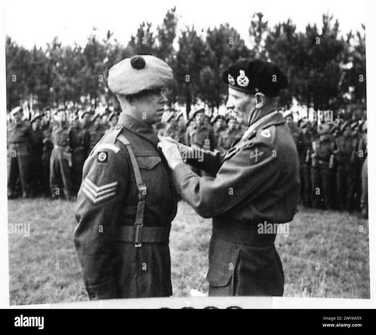 FIELD MARSHAL MONTGOMERY DECORATES MEN OF THE 15TH (SCOTTISH) DIV ...