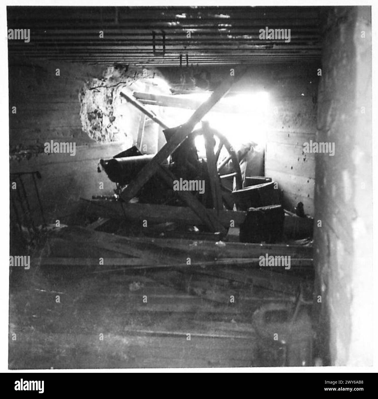 HITLER'S WEST WALL - Interior of a concrete strong point with remains ...