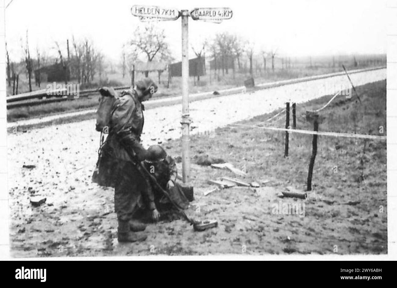 British Army engineers of the 12th Corps are using mine detectors to ...