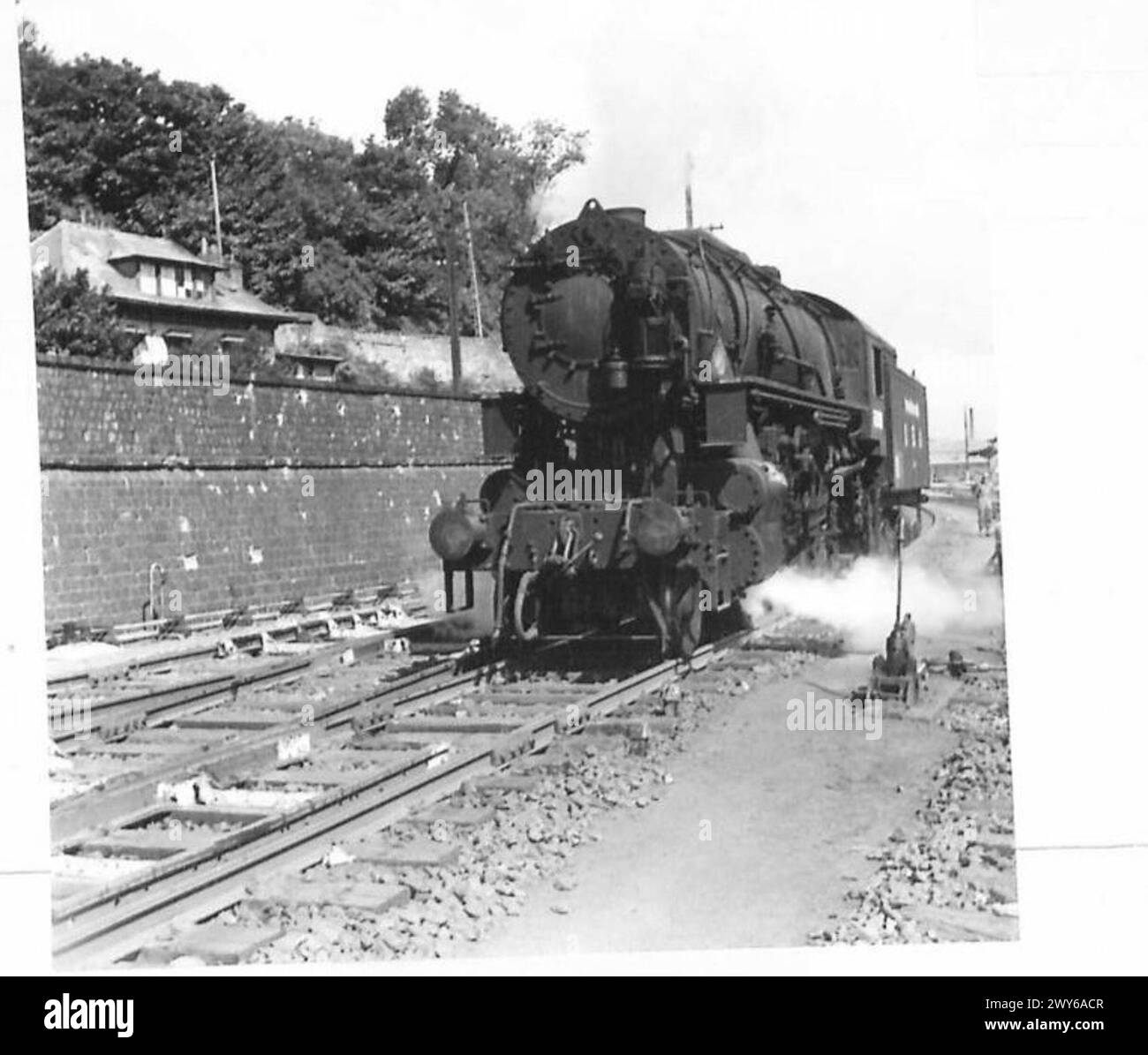 PHOTOGRAPHS OF PREFABRICATED PORT, ETC. - Loco landed at Cherbourg ...