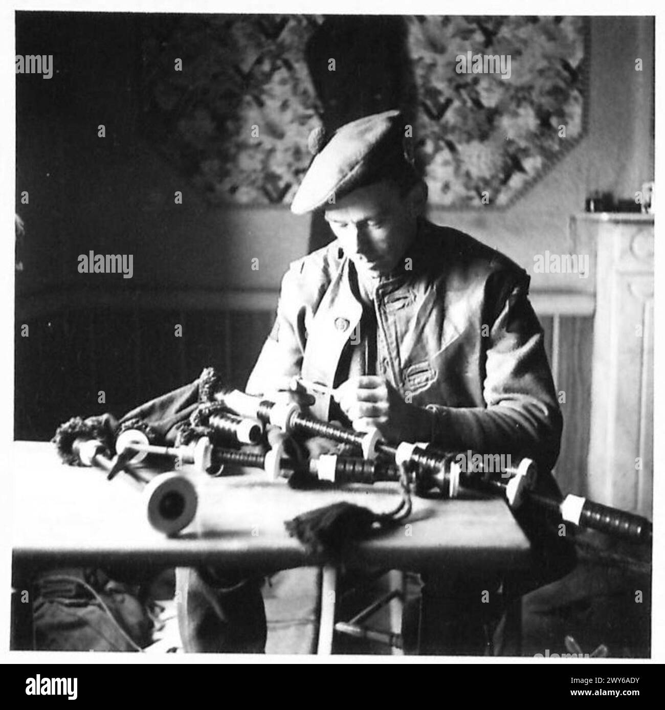 Piper William MacDonald of the 5th Seaforth Highlanders Pipe Band ...