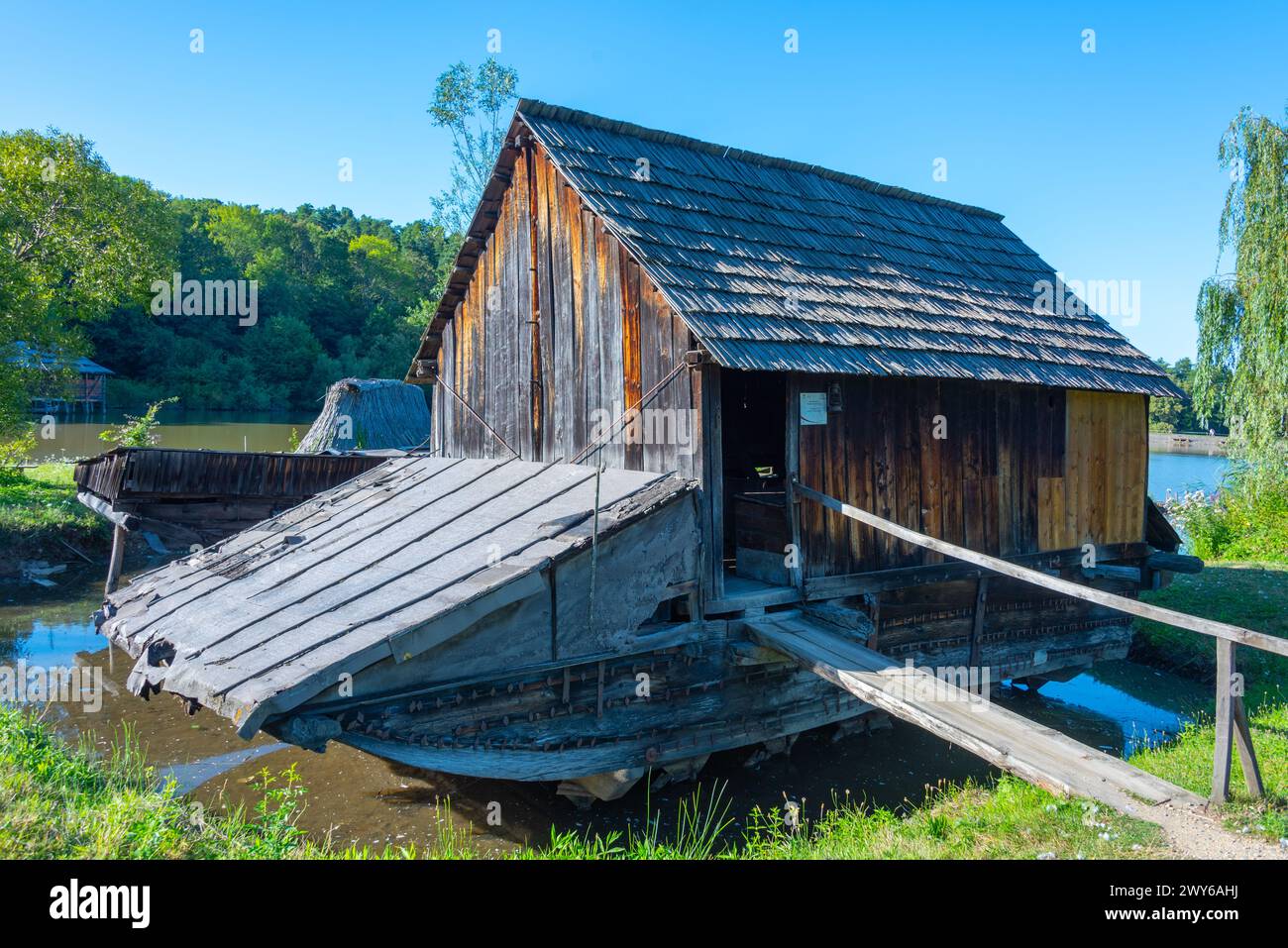 Floating mills at Astra ethnography museum in Sibiu, Romania Stock ...
