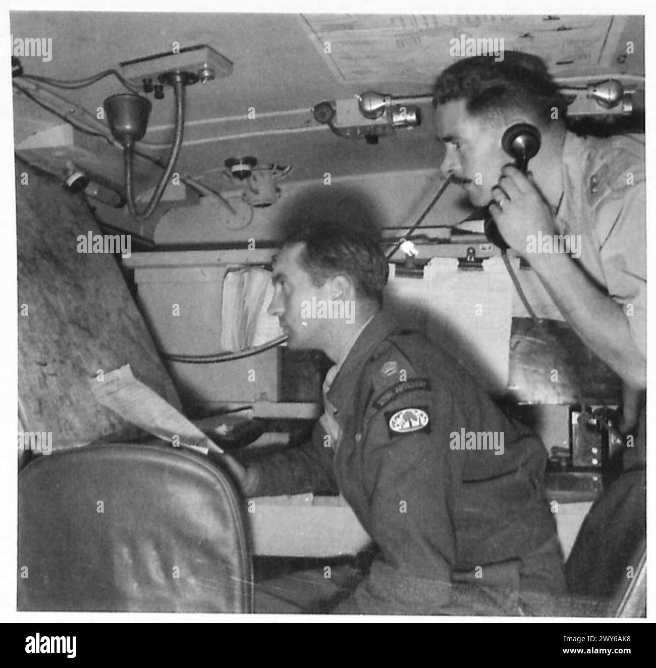 A CORPS HQ. IN FRANCE - The interior of "G Air" Command vehicle. "G Air ...