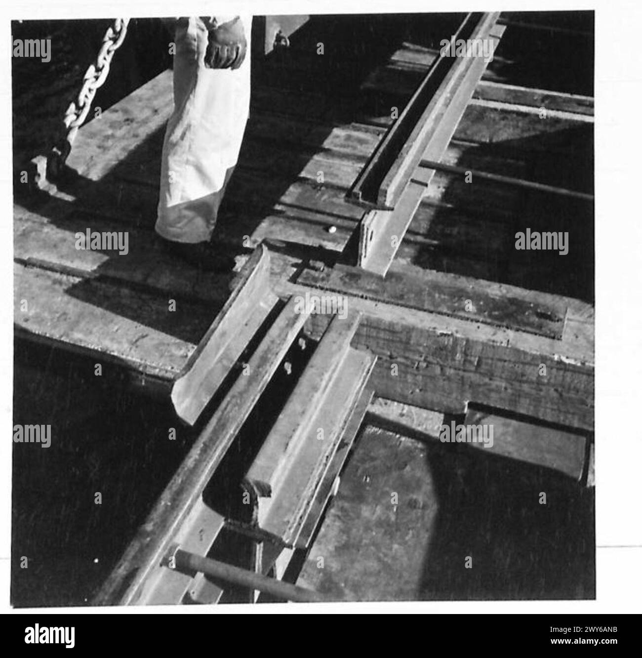 PHOTOGRAPHS OF PREFABRICATED PORT, ETC. - Rail Junction of L.S.T. ramp ...