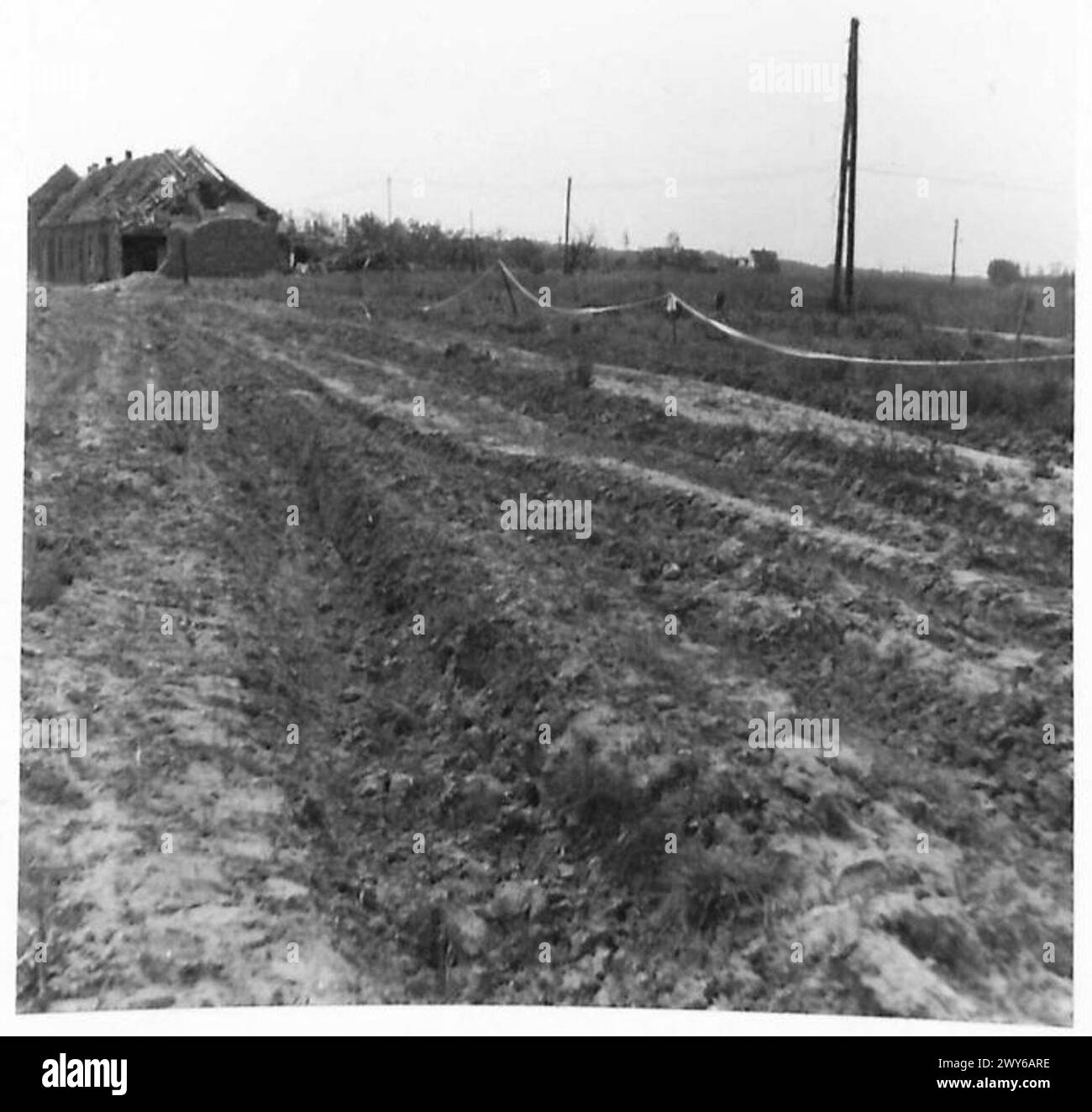WAR EFFECTS ON AGRICULTURE IN GERMANY - Damage done by tanks using a ...