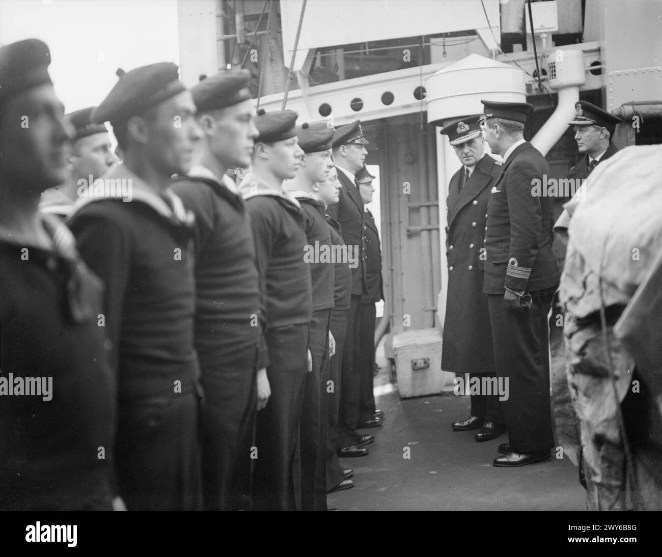 ADMIRAL'S VISIT TO NORWEGIAN DESTROYERS. 16 JANUARY 1942, ON BOARD HNMS ...