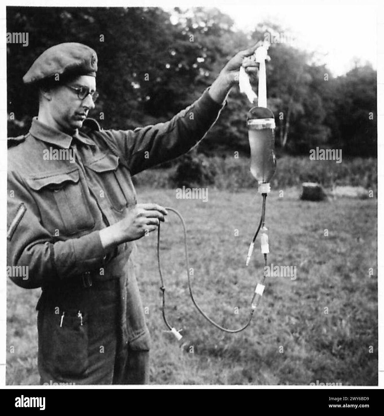 BLOOD TRANSFUSIONS IN THE FIELD. B.L.A. - L/Cpl. Long, of Woking, who ...
