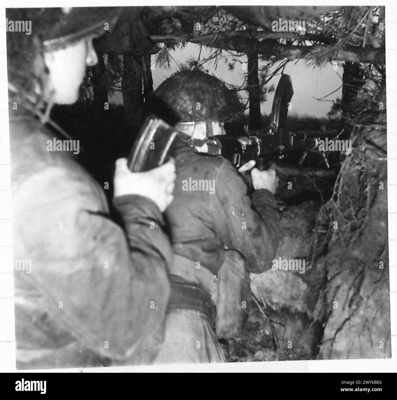 SOUTH LANCS HOLD THE FRONT LINE AT LANDWEERD - A Bren gun post in the ...