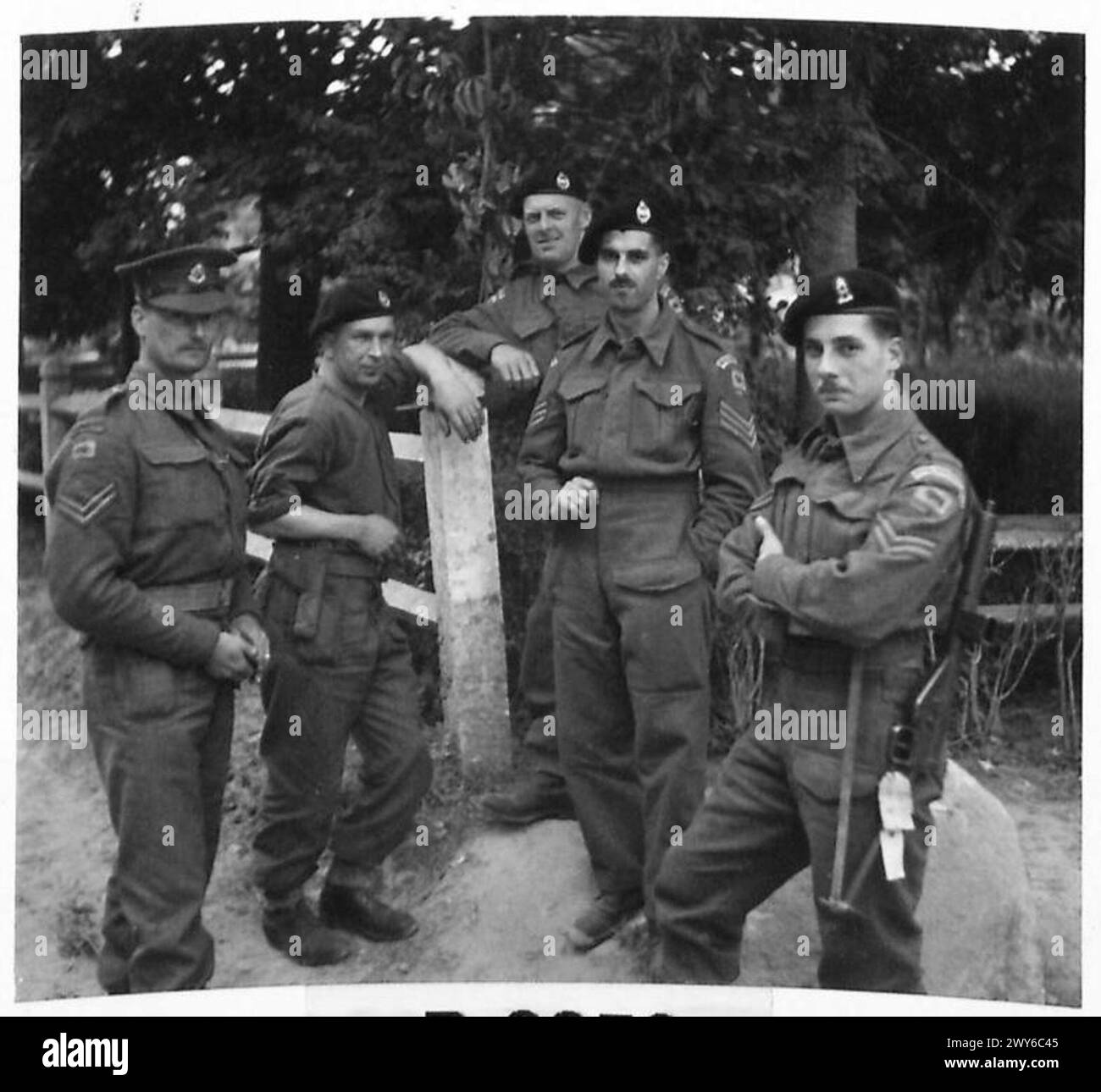 SOME BRITISH TROOPS NOW IN NORMANDY - Left to right:- Corporal Few of ...