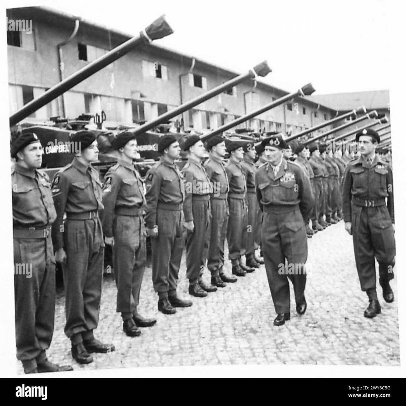 Field Marshal Montgomery, serving as Colonel Commandant, inspects ...